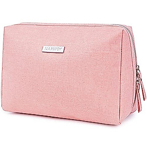 Large Makeup Bag Zipper Pouch Travel Cosmetic Organizer for Women (Large, Pink)