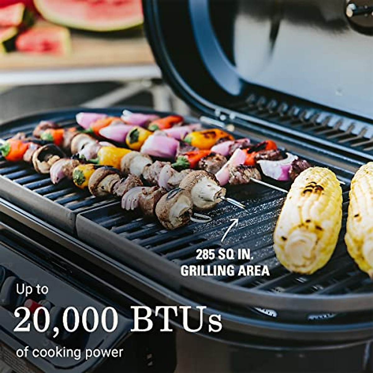 Coleman Gas Grill | Portable Propane Grill | RoadTrip 285 Standup Grill, Black & High-Pressure Propane Hose and Adapter