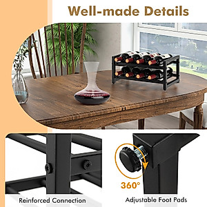 Giantex 2-Tier Metal Wine Rack Freestanding Counter Black, 8-Bottle Industrial Countertop Wine Rack, Freestanding Wine Holder for Tabletop, Cabinet, Small Wine Bottle Holders Stands for Counter