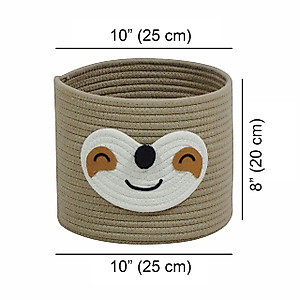 T&T Homewares Small Sloth Baskets for Baby Diaper Organizer, Nursery Storage, Nursery Room Decor, Kids Room Organizer, Pet Toy Storage
