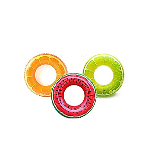 Pool Floats for Kids- Inflatable Swimming Pool Floating Rings -Summer Fun Fruit Swim Tube for Kids Pool Floaties - Summer Outdoor Beach Water Floats Party Supplies 3 Pack