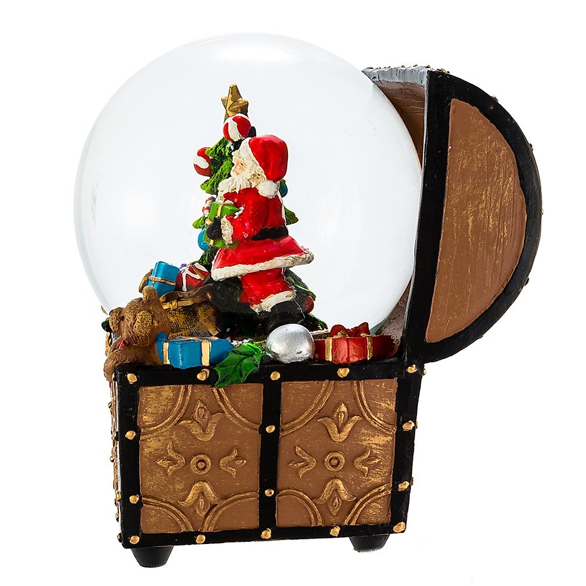 Kurt S. Adler J3259 100mm Wind-Up Musical Santa Water Globe in Treasure Chest