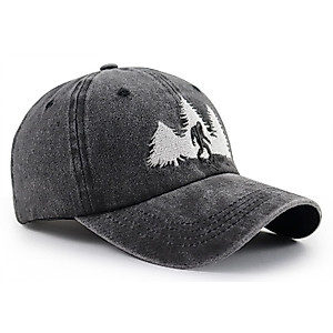 Bigfoot Gifts for Men Women, Sasquatch Forest Decor Baseball Cap, Adjustable Cotton Embroidered Dad Hats, Funny Big Foot Gifts for Sasquatch Lovers Hunters Campers Hikers