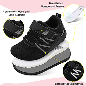 BARERUN Baby Boys Girls Shoes Toddler Sneakers Anti-Slip Infant First Walkers 0-24 Months Black 6-12 Months Infant