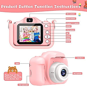 KeBuLe Kids Camera for Girls and Boys,Children Camera Digital Video, Kids Camera 2.0 Inches Screen 20.0MP Video, 32GB SD Card Include, Kid Toys Gift for Birthday, Chrismats Gift for 3-12 Years Old