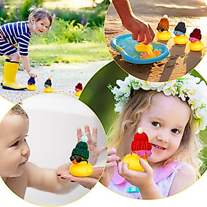 Chivao 12 Pcs Mini Rubber Ducks with Sunglasses/ Glasses and Hats/ Necklace, Cruise Rubber Ducks in Bulk Valentine‘s Day Gift Small Bathtub Toy for Hiding Party Favor(Lovely Style,Yellow)