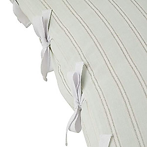 Laura Ashley Home - King Comforter Set, Reversible Cotton Bedding, Includes Matching Shams with Bonus Euro Shams & Throw Pillows (Madelynn Pastel Blue, King)