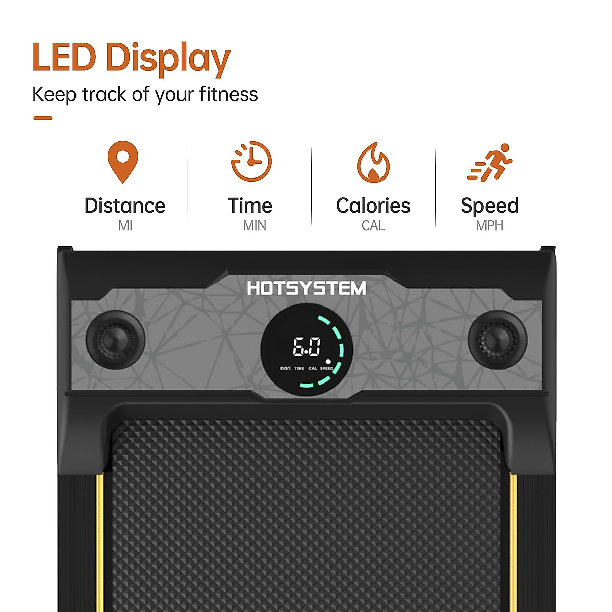 HOTSYSTEM Under Desk Treadmill, Walking Pad for Home/Office, Portable Walking Treadmill, Walking Jogging Machine with APP and LED Display
