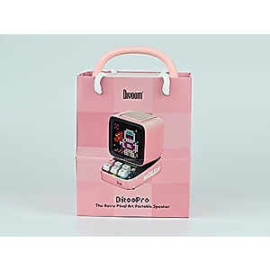 Divoom Ditoo Retro Pixel Art Game Bluetooth Speaker with 16X16 LED App Controlled Front Screen (Pink)