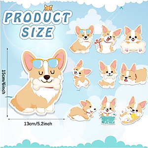 Gueevin 9 Pads Dog Sticky Notes Cute Cartoon Dog Memo Pad Gifts for Dog Lovers Funny Self Stick Note Pads Kawaii Humor Notebook Notepad for Office Classroom Supplies, 30 Pages/Pad (Corgi)