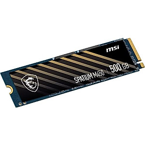 MSI SPATIUM M450 PCIe 4.0 NVMe M.2 500GB Internal Gaming SSD up to 3600MB/s 3D NAND Up to 600 TBW