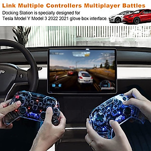 ONKENTET Glove Box USB Hub 4 in 1 Compatible with Tesla Model 3 Y 2021 2022 2023 USB Hub Glove Box Dash Cam Flash Drive Docking Station Extension Adapter Cable Powered Charger Splitter Accessories