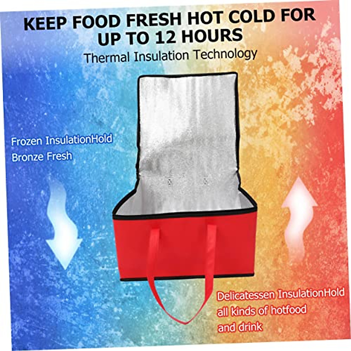 EXQUIMEUBLE Insulation Bags Thermal Lunch Bag Food Transport Bag Car Insulated Bag Cake Decorations Food Decor Pizza Warmer Bags Insulated Delivery Bags for Hot Food Insulated Delivery Bag Red
