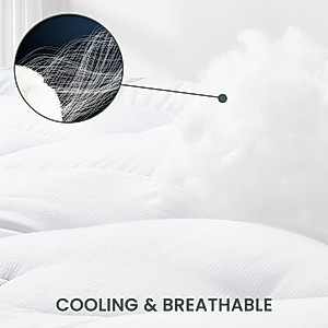 FLEXPEDIC King Mattress Topper,Extra Soft Pillow Top Mattress Topper for Firm Bed,Extra Thick 800 GSM Down Alternative Fill,4 Anchor Elastic Bands,76 * 80 Inches,White