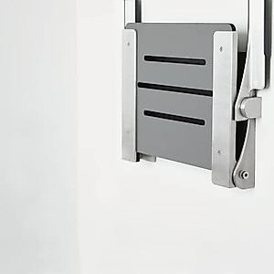 Seachrome Silhouette Comfort Folding Shower Bench Seat with Arms, Grey Seat with Silver Frame (SHAFAR-185155-PGS-S-SL-Sl)
