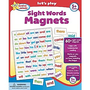 Active Minds Sight Words Magnets - Learn and Practice Language Building Skills needed for Reading (Ages 5 and Up)