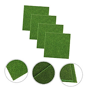 YARNOW 16 Pcs Artificial Grass Tiles Outdoor Greenery Artificial Grass Wall Artificial Turf Tiles Fairy Garden Accessories House Plants Indoors Live Green Rug Faux Lawn Bricks Fish Tank