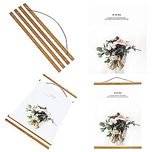 Miaowater 2 Pack Poster Frame,12x15 12x16 12x17 12x18 12x20 Magnetic Light Wood Wooden Frames Hanger for Photo Picture Art Canvas Print Artwork Wall Hanging Teak Wood 12''