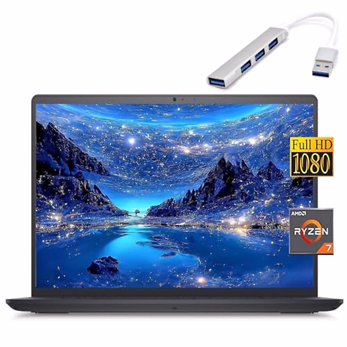 Dell Inspiron 15 3525 Laptop, 2023 Newest 15.6" FHD Laptop, AMD Ryzen 7 5700U(8-core) Processor, 64GB RAM, 2TB SSD, AMD Radeon Graphics, Wi-Fi, Bluetooth, HDMI, Windows 11 Home