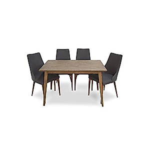 Allora 47" Mid-Century Modern Universal Top Rectangle Modern Wood Dining Table for Kitchen, Dining Room in Walnut
