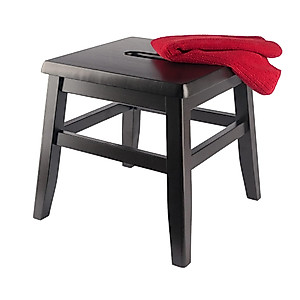 Winsome Kaya 2-Piece Conductor Stool Set, 12H in, Solid Wood, Coffee Finish