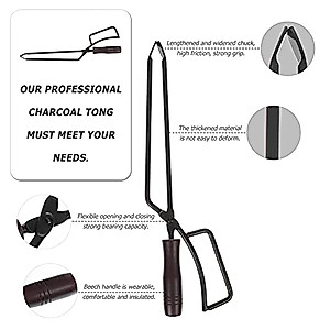 Happyyami 1pc Fireplace Carbon Clip Barbeque Tool Metal Tweezers Barbecue Tongs Household Tools Fire Tong Heavy Duty Bbq Garbage Tong Outdoor Grills Iron Charcoal Clamp Wood Food