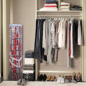 ProPik Christmas Gift Wrap Organizer Clear, Fits 24 Rolls of 40 Inch Long, Heavy Duty PVC Wrapping Paper Storage Bag with Handles and Zippered Top, Underbed Tote Clear Tube Container (White trimming)