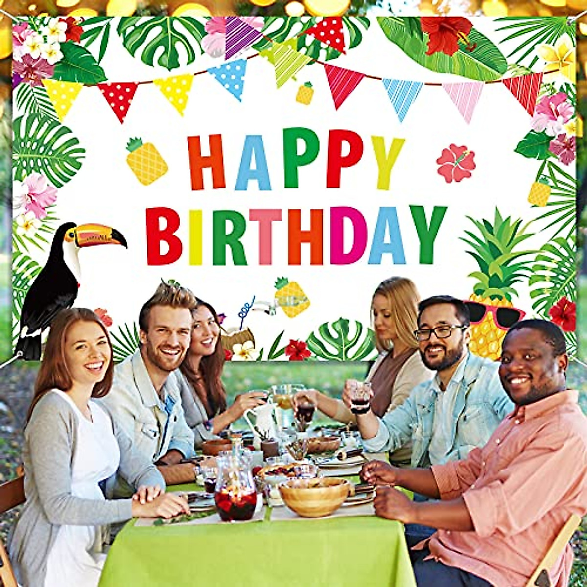 Hawaiian Luau Birthday Party Decorations Supplies Hawaiian Party Backdrop Luau Party Background Tropical Hawaiian Jungle Theme Flamingo Pineapple Party Banner Summer Beach Pool Photography Background