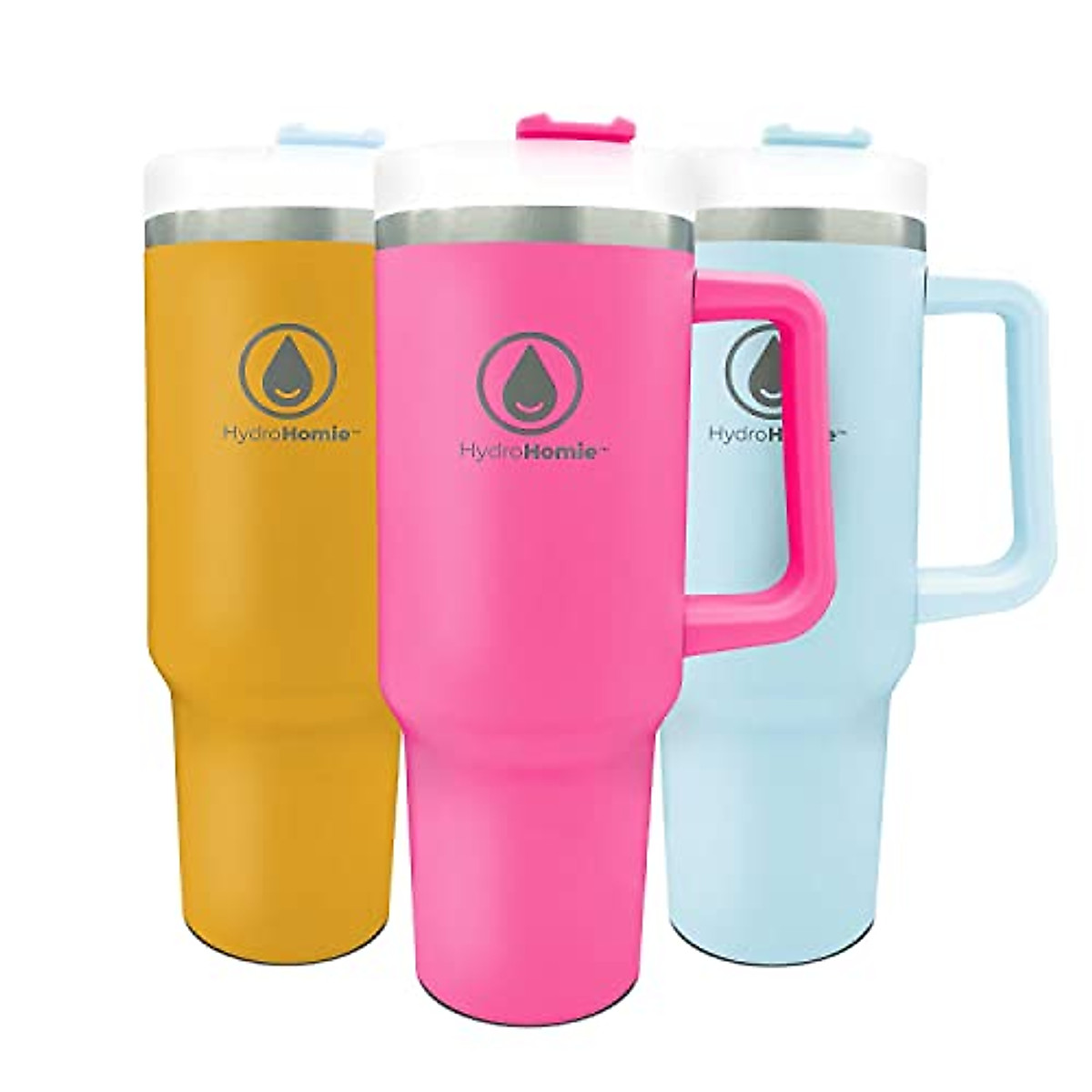 HYDRO HOMIE The Big Swig 40oz Tumbler with Straw Lid – Travel Car Cup Holder Friendly, Insulated Stainless Steel Tumbler - Lavender Fields