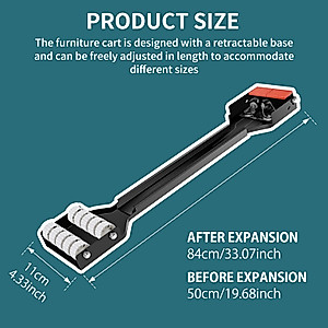 FALESOUL Appliance Rollers Heavy Duty, 4 Pack Extendable Kitchen Appliances Max 33 Inch, Mobile Washing Machine Base Easily Move Washing Machine,Furniture,Refrigerators,Wine cooler, Hold 1100 lb