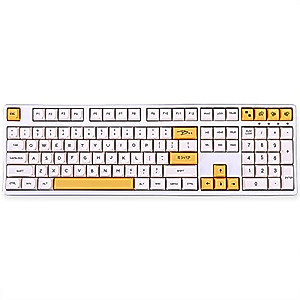Sumgsn 140 Keys PBT Keycaps Dye-Sub XDA Profile Milk and Honey Theme for Mechanical Gaming Keyboard Cherry Gateron MX Switches (English)