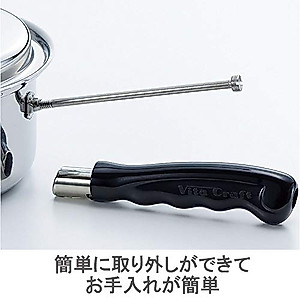 Vitakraft 6112 Frying Pan, 7.9 inches (20 cm), Induction Compatible, Stainless Steel, With Lid, Made in the USA