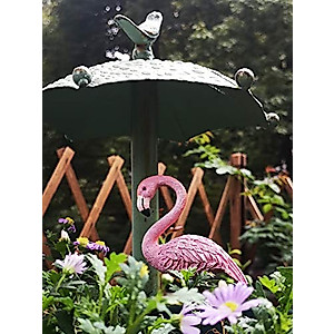 MUAMAX Miniature Flamingo Picks 2 Pack Fairy Garden Accessories Pink Miniature Garden Flamingo Figurines Decorative Plant Stakes for Pots Ornaments Flamingo Décor Gifts