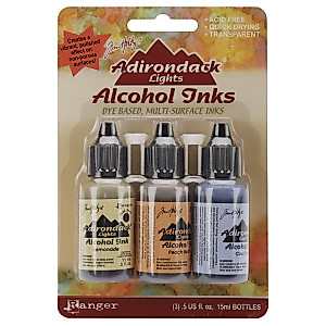 Adirondack Lights Alcohol Ink .5oz 3/Pkg-Wildflowers-Lemonade/Peach Bellini/Peri