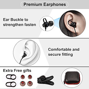 TITACUTE 3.5mm Headphones Magnetic Wired Earbuds for Google Pixel 5a 4a 3a for iPhone 6S 6 5S SE 1st Samsung Galaxy A03s A12 S9 S10 G Power MP 4 Gaming Headset in-Ear Earphones with Microphone Control