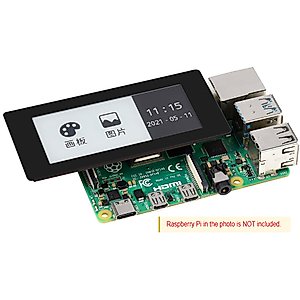 2.9inch Touch E-Paper Display HAT for Raspberry Pi 4B/3B+/3B/2B/Zero/Zero W/WH, 296×128 Pixel 5-Points Black/White 3.3V/5V Capacitive Touch E-Ink Screen, SPI Interface Support Partial Refresh