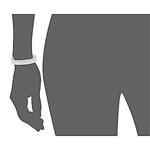 Edforce Stainless Steel Women's Stackable Set of 3 CZ Cubic Zirconia Bangles Bracelets (Silver, 8.5")