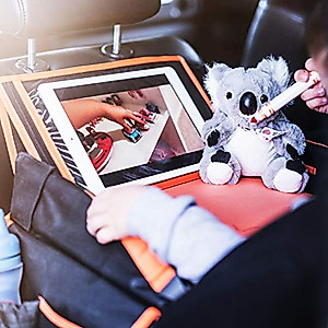 Kids Travel Tray for Toddler Car Seat | Toddler Car Seat Tray Organizer | Large ipad Holder A Road Trip Essential | Soft Padding, Waterproof, Food & Snack Lap Tray Carseat, Stroller, and High Chair