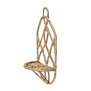 Main + Mesa Decorative Woven Rattan Wall Shelf, Natural