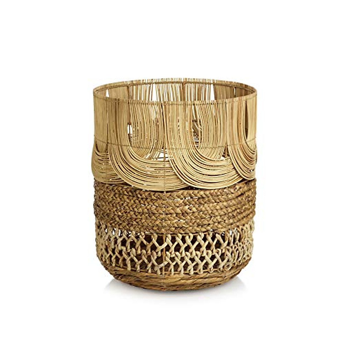 Zodax Melaka Multi-Weave Rattan & Water Hyacinth Decorative Baskets, Natural