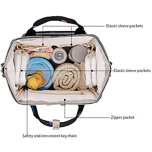 TRENDPLAY Diaper Backpack Baby Nappy Bag - Travel&Outdoor Organizer Water-Resistant Multi-Function Maternity Bag for Mom Daddy Large