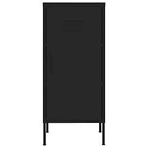 GOLINPEILO Metal Storage Cabinet with Single Doors and 2 Adjustable Shelves, Steel Garage Storage Cabinet File Cabinet Counter Cabinet for Home Office, Garage, Gym, School, 16.7"x13.8"x40" Black