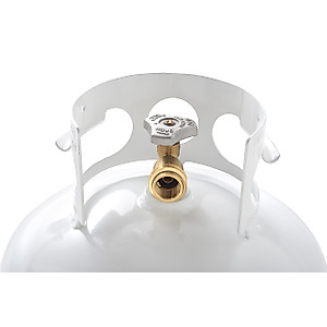 Flame King YSN401b 40 Pound Steel Propane Tank Cylinder with OPD Valve, White