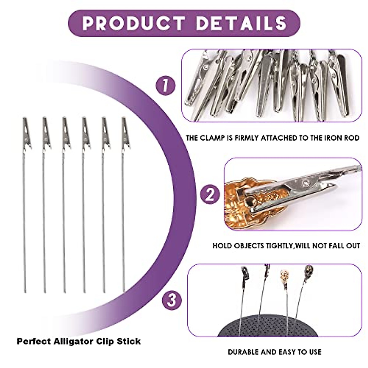 Swpeet 14Pcs 360 Degree Rotation Model Painting Stand Base Holder and 6 Inch Model Painting Alligator Clip Stick with Invisible Tape Assortment Kit Perfect for Airbrush Spraying Hobby Modeling Parts