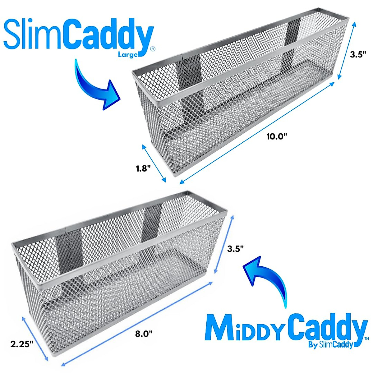 Slim Caddy LARGE + Middy Caddy Bundle | Cabinet Door Organizer | Kitchen Cabinet Organizer, Makeup Cabinet Storage, Spice Rack Organizer for Cabinet, and More!
