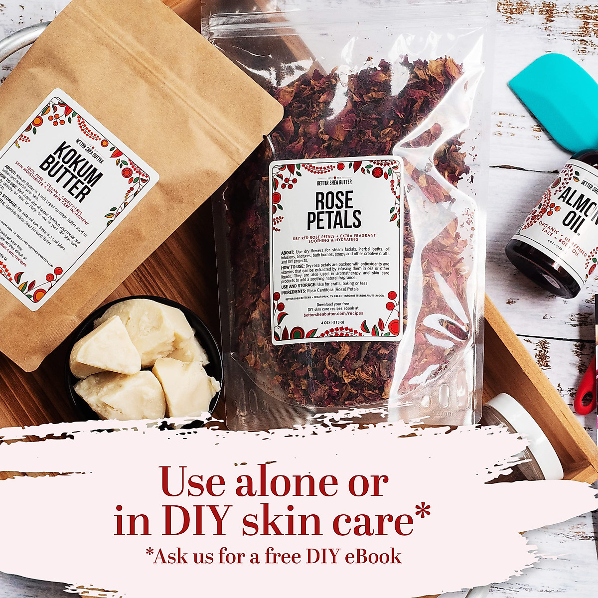 Better Shea Butter Raw Kokum Butter Unrefined - Body Butter Bar for Soap Making and DIY Butter, Skin and Hair Products - Pure, Unscented Skin Butter for Lotion Base - Kokum Butter 8 oz Block