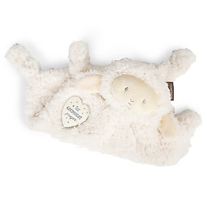 DEMDACO Clean White Fuzzy Lamb Goodnight Prayer Polyester Plush Children's Stuffed Animal Blankie