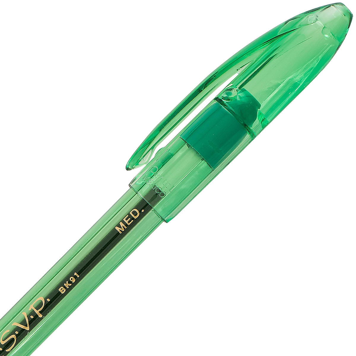 Pentel® R.S.V.P.® Ballpoint Pens, Medium Point, 1.0 mm, Clear Barrel, Assorted Ink Colors, Pack Of 8