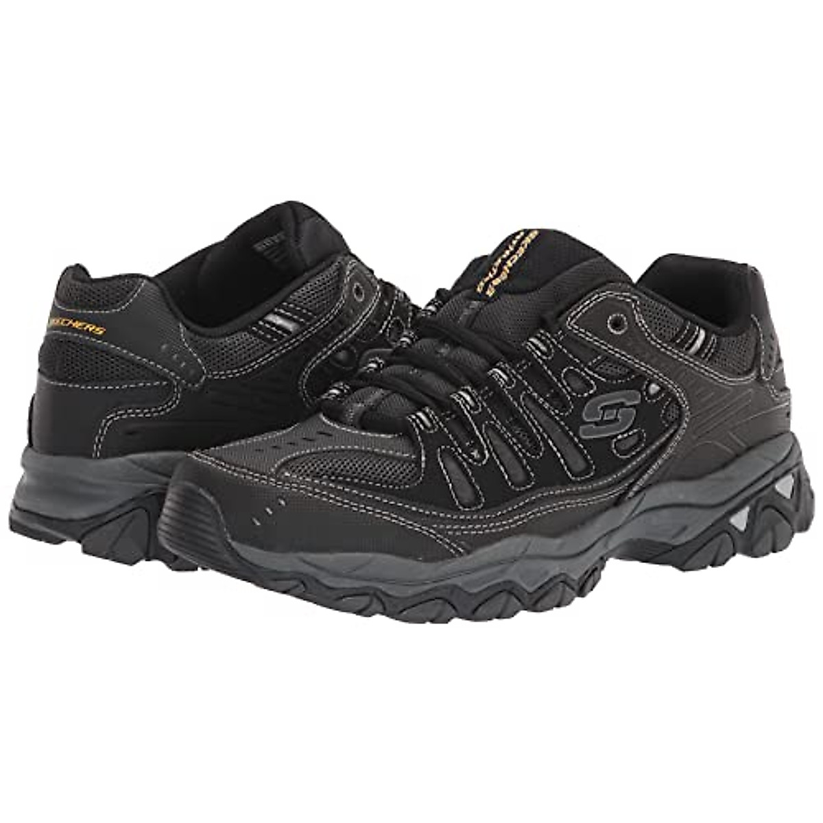Skechers mens Afterburn M. Fit fashion sneakers, Black, 10 X-Wide US