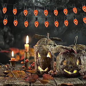 brianvikey 12 Pack Orange Flame Light Bulbs,C7 Mini Orange Lights Halloween Flickering Light Bulbs,1 Watt 120V E12 Base for Outdoor Use,Pendants, Wall Sconces,Christmas Light String